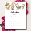 Free September Calendar Ideas 2023 Cat Theme Sunday Start | PDF ...