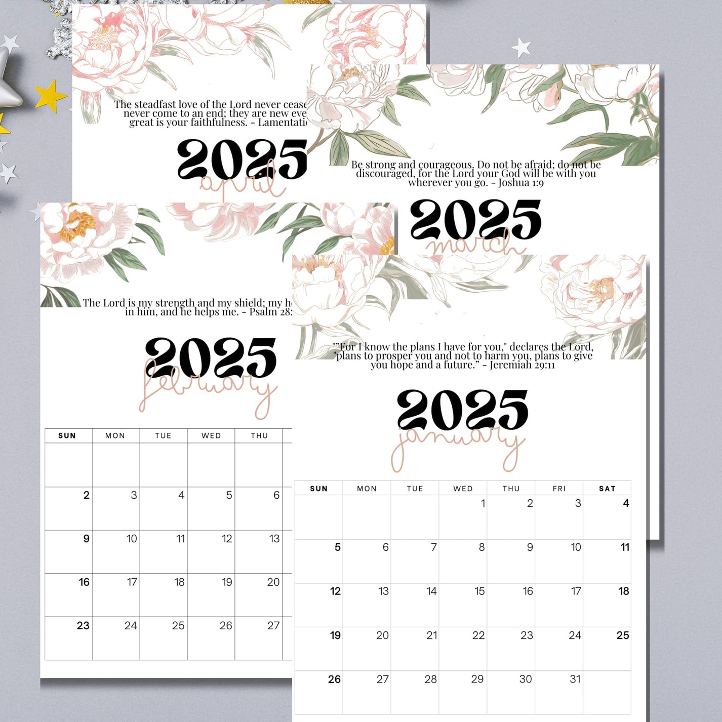 2025 Bible Verse Calendar 📖 | Free Printable A4 PDF with Daily ...